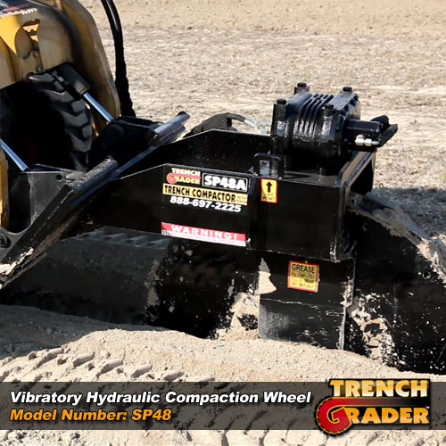 SP48 - Skid Steer Vibratory Compaction Wheel - Trench Grader