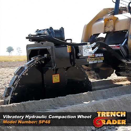 SP48 - Skid Steer Vibratory Compaction Wheel - Trench Grader
